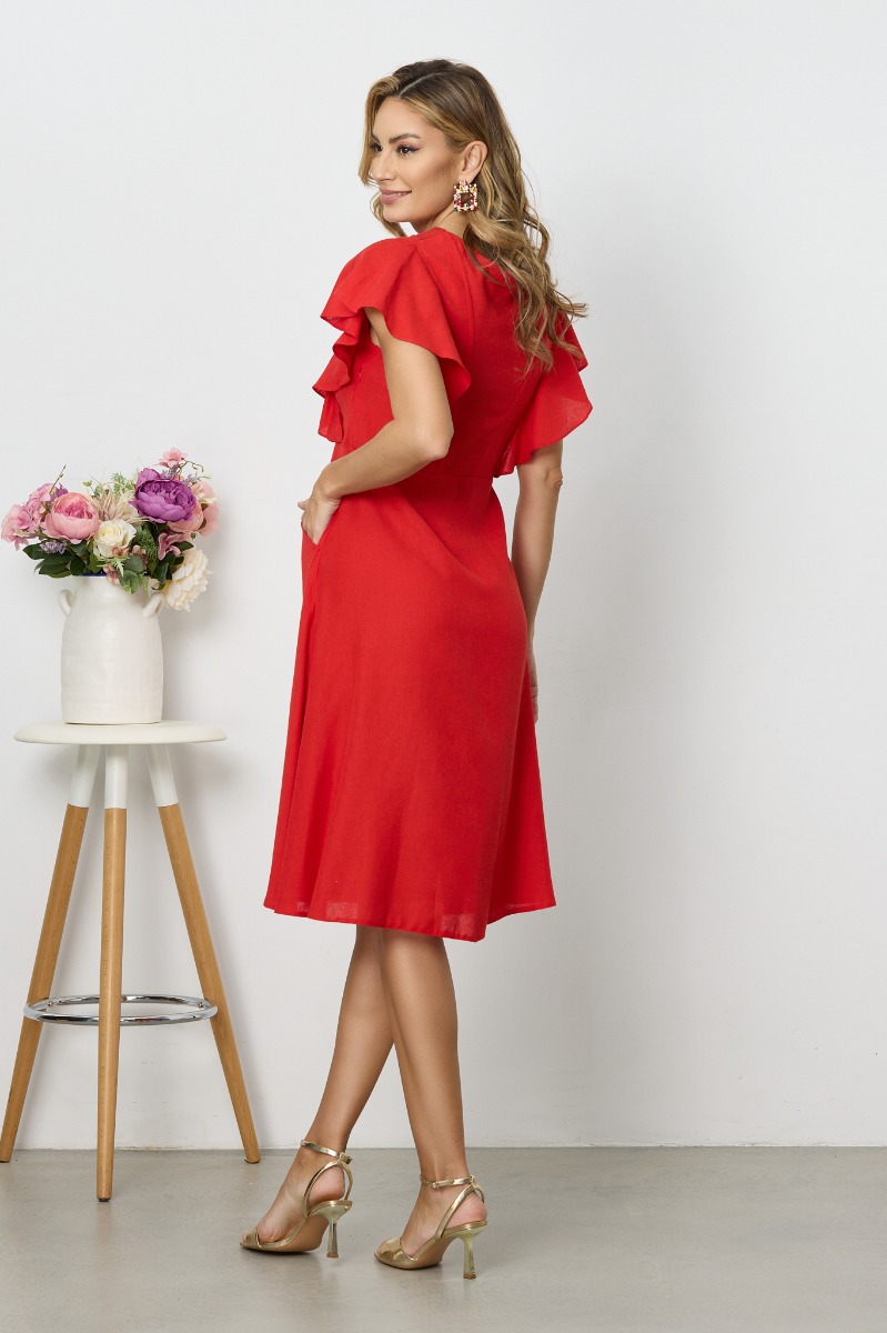 Rochie Miranda Rosie 269 lei | Rochie casual eleganta midi| Zonia