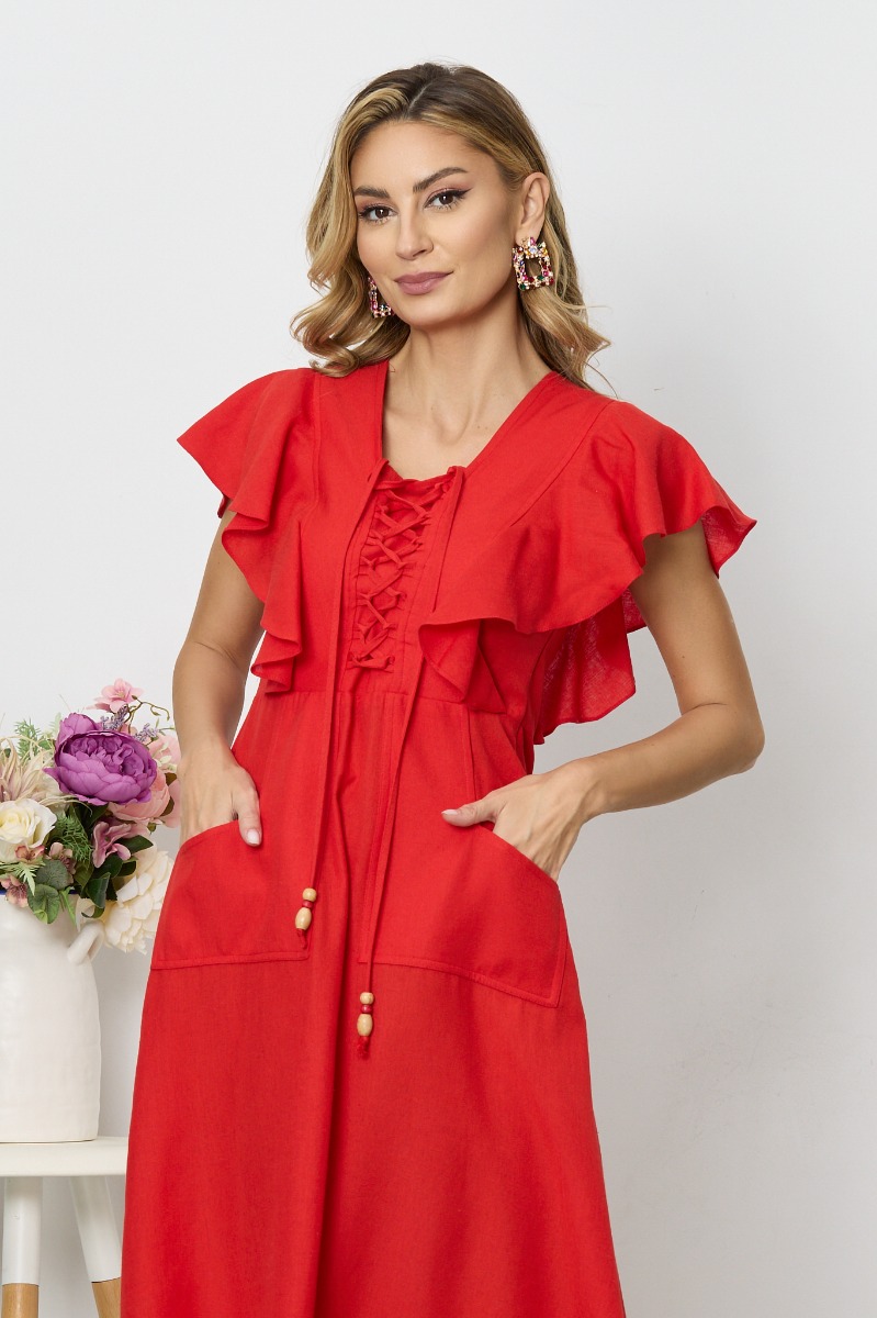 Rochie Miranda Rosie 269 lei | Rochie casual eleganta midi| Zonia